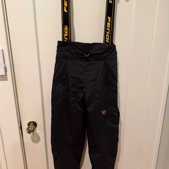 Fendi | Pants & Jumpsuits | Fendi Black Cropped Pants With Gold Accents ...